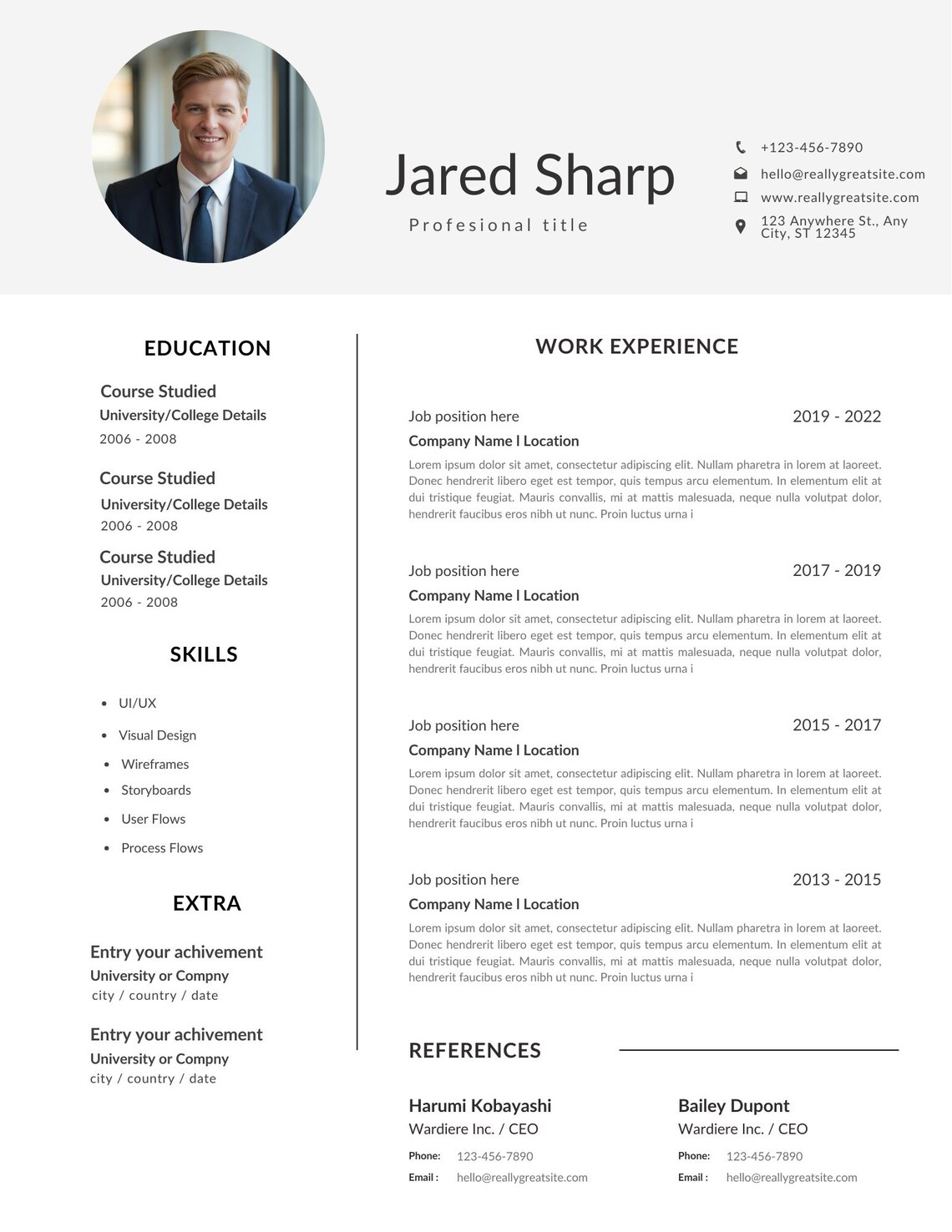 Pro Resume Pack: 2 Canva Templates + US Model. Minimalist CV With Photo ...
