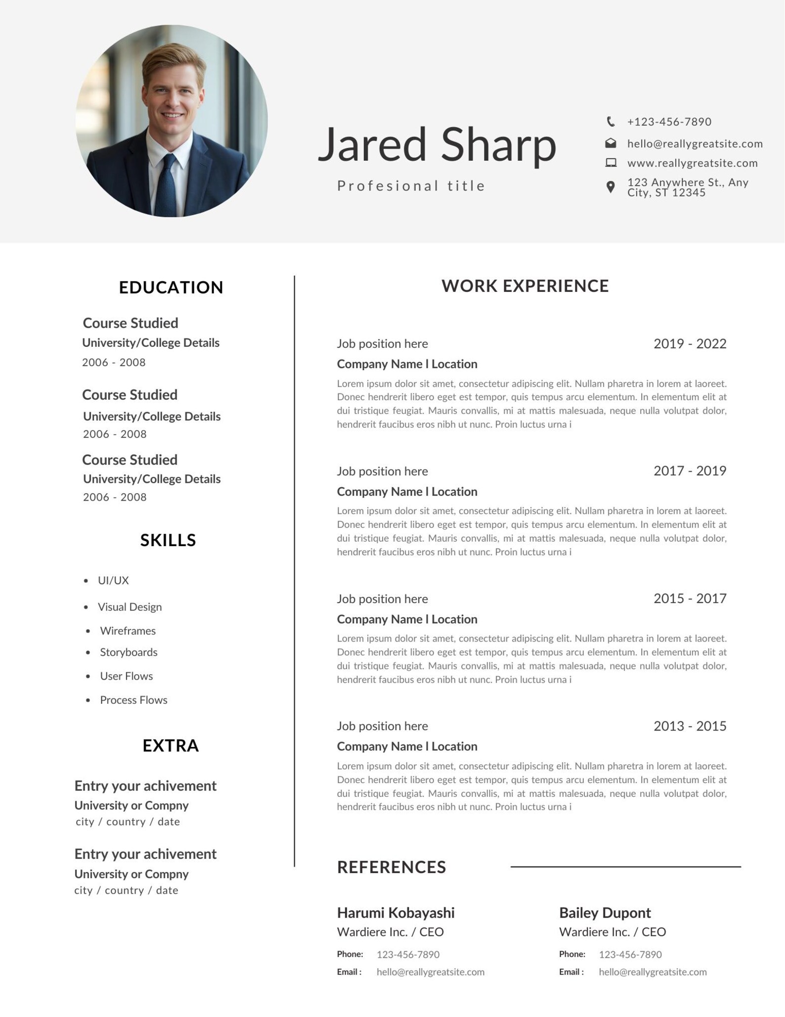 Pro Resume Pack: 2 Canva Templates + US Model. Minimalist CV With Photo ...
