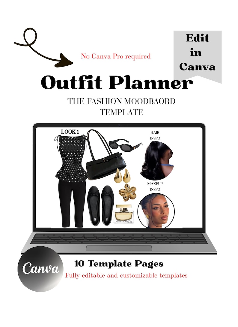 Outfit Planner| Digital Mood Board Template | Canva Template - Etsy Canada
