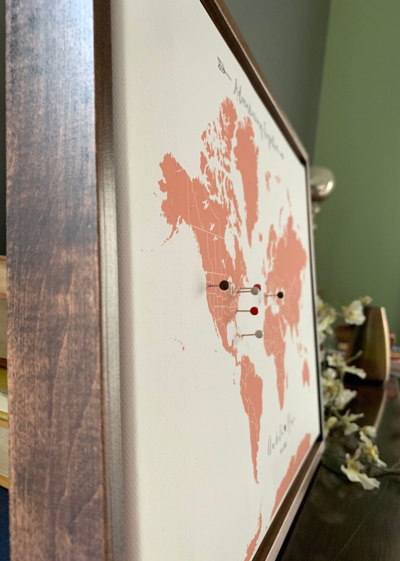 Push Pin Map, Custom Map Gift, Travel Memories Gift, Custom Wedding Map ...