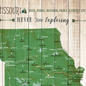 Missouri Decor, Missouri Map Gifts, State Art, State Parks of Missouri ...