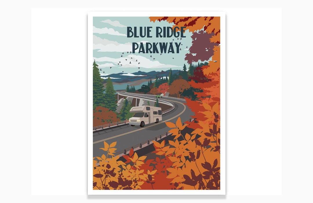 Blue Ridge Parkway Poster, Blue Ridge Mountains, City Wall Prints, City ...