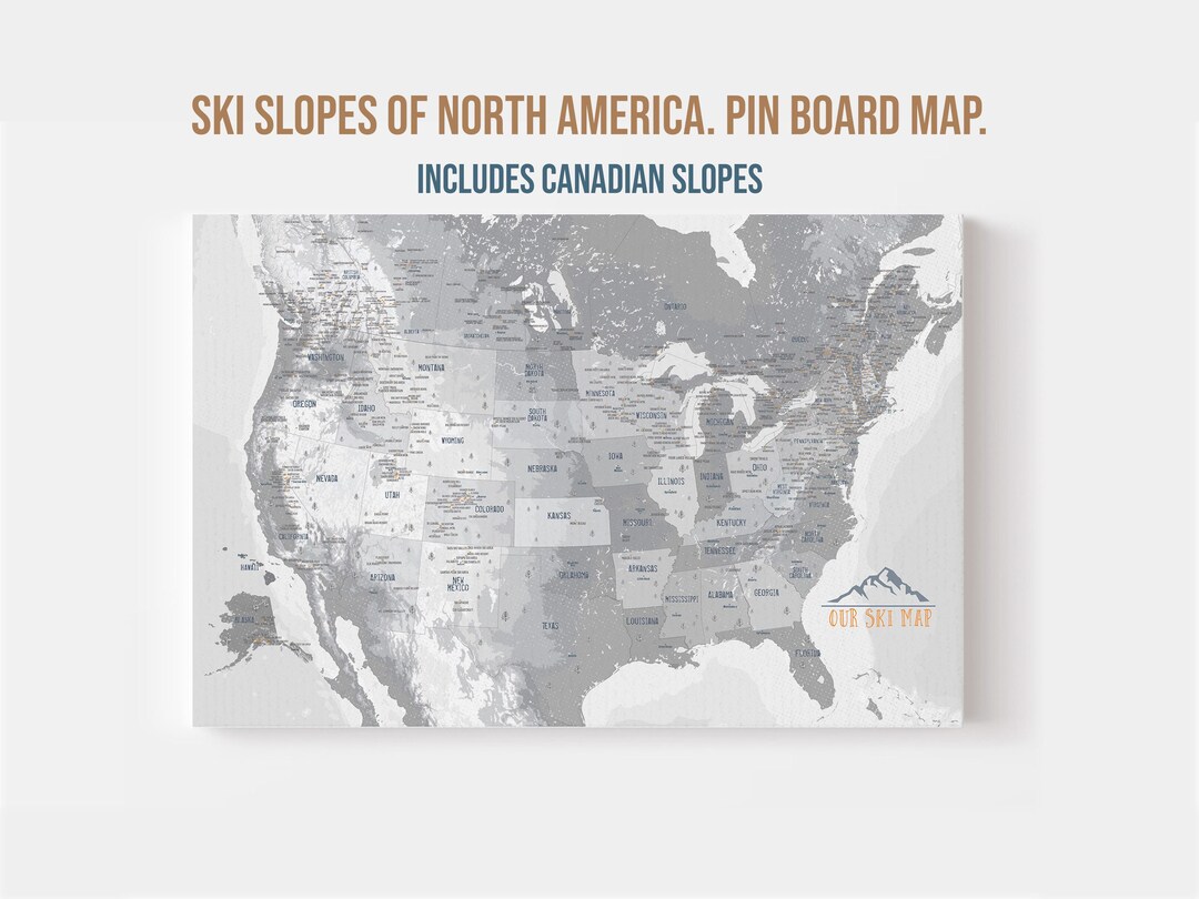 Ski and Snowboarding Map, Canada and USA Ski Trails, Ski Resorts Map ...