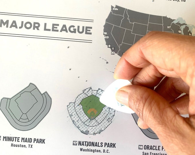 Baseball Stadium Map, Baseball Gifts, Scratch off Map, Scratch Map ...