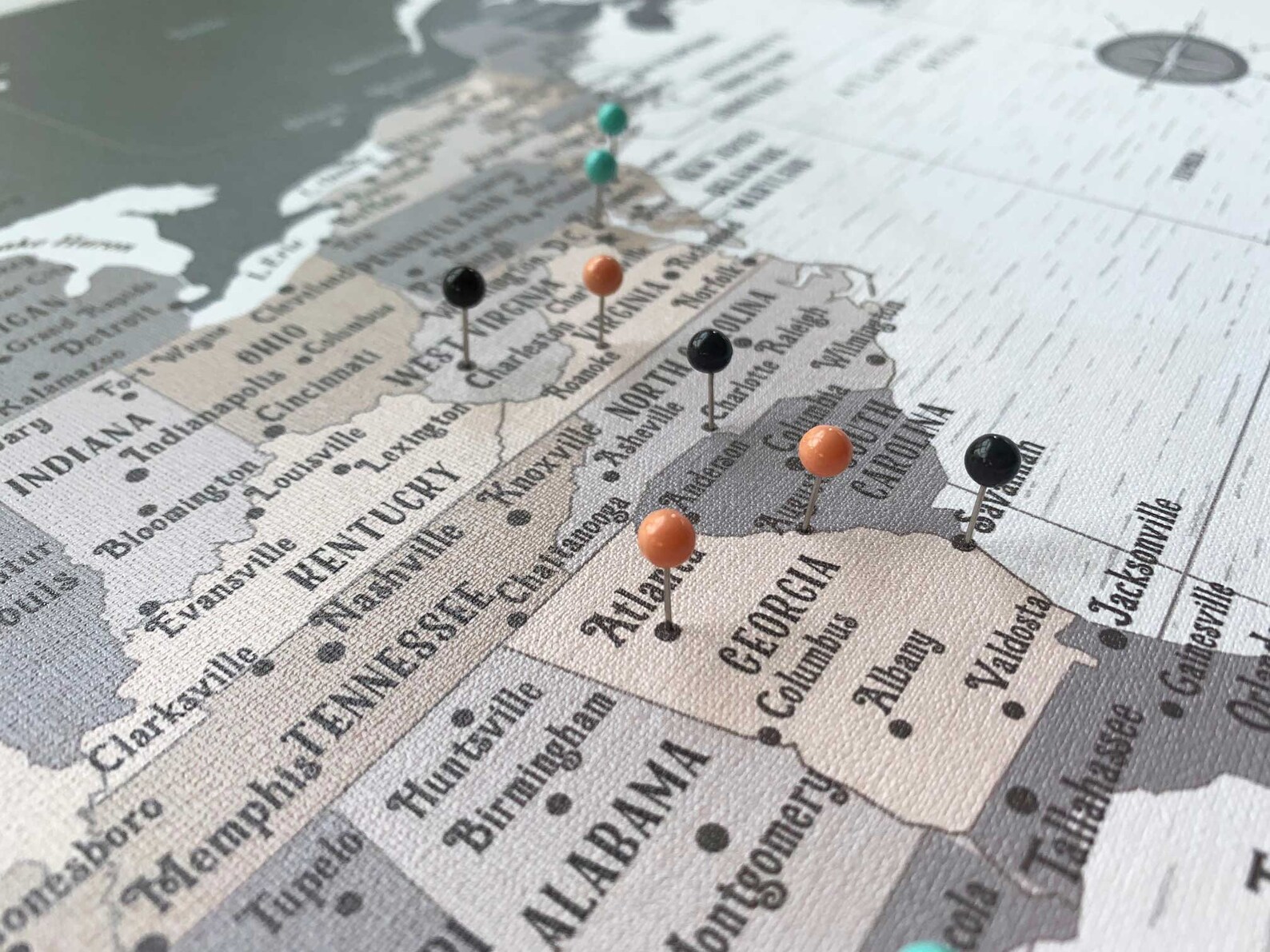 Map of United States US Travel Map Push Pin Travel Map - Etsy