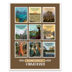 National Park Poster, State of California, National Park Art, National ...