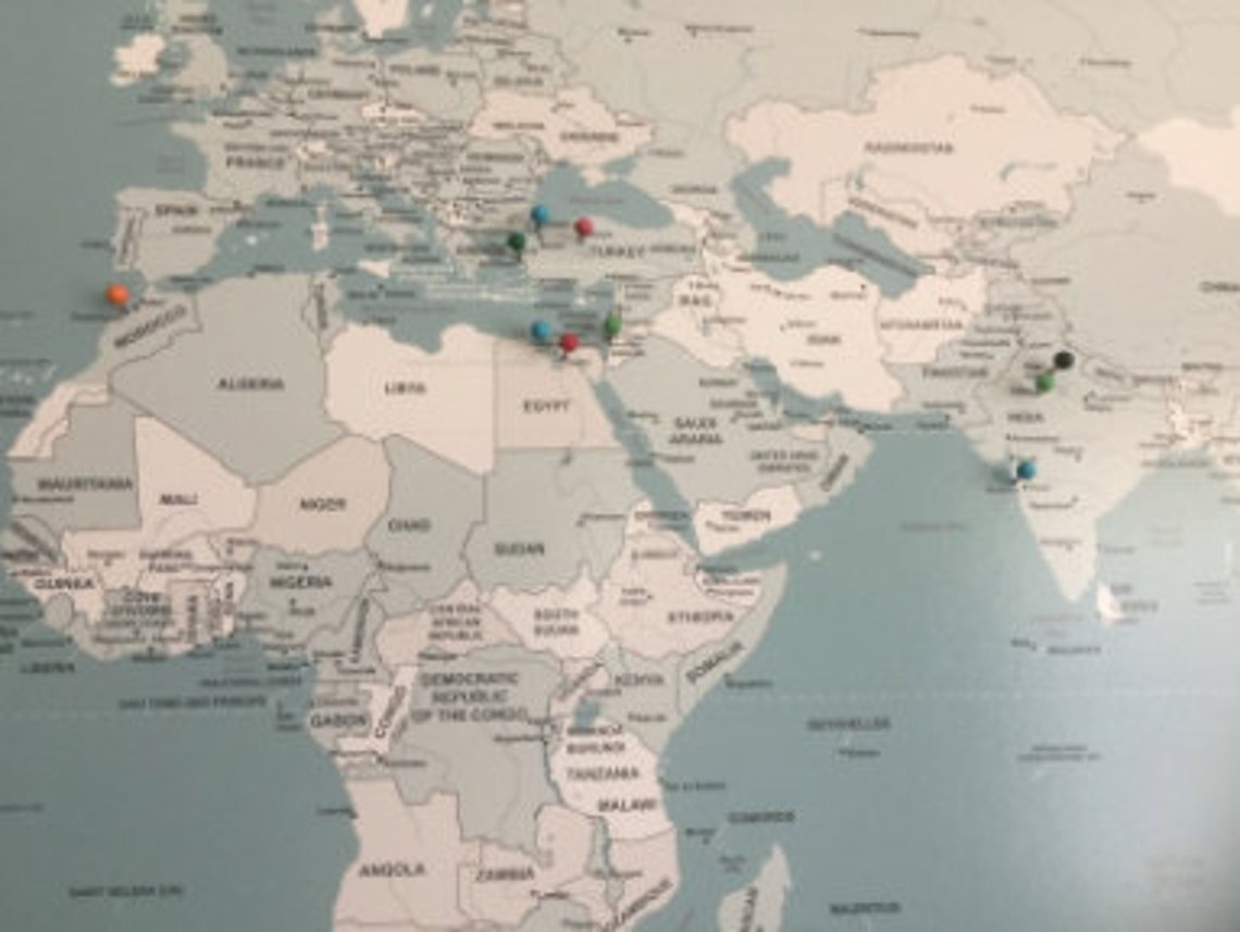 Gift for Dad Map Gift for Parent Map With Compass World | Etsy