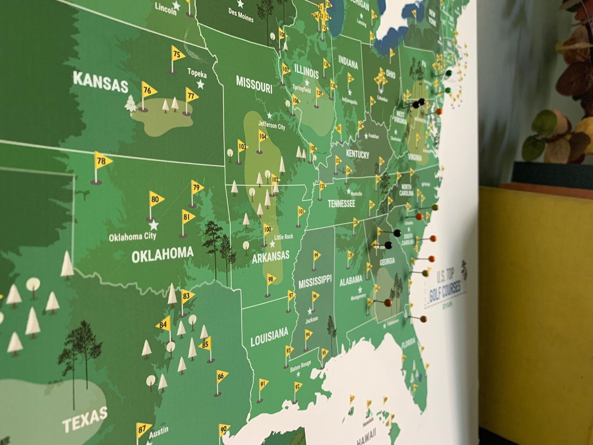 Personalized Golf Map: Push Pin USA Top 200 Courses, Framed - Etsy