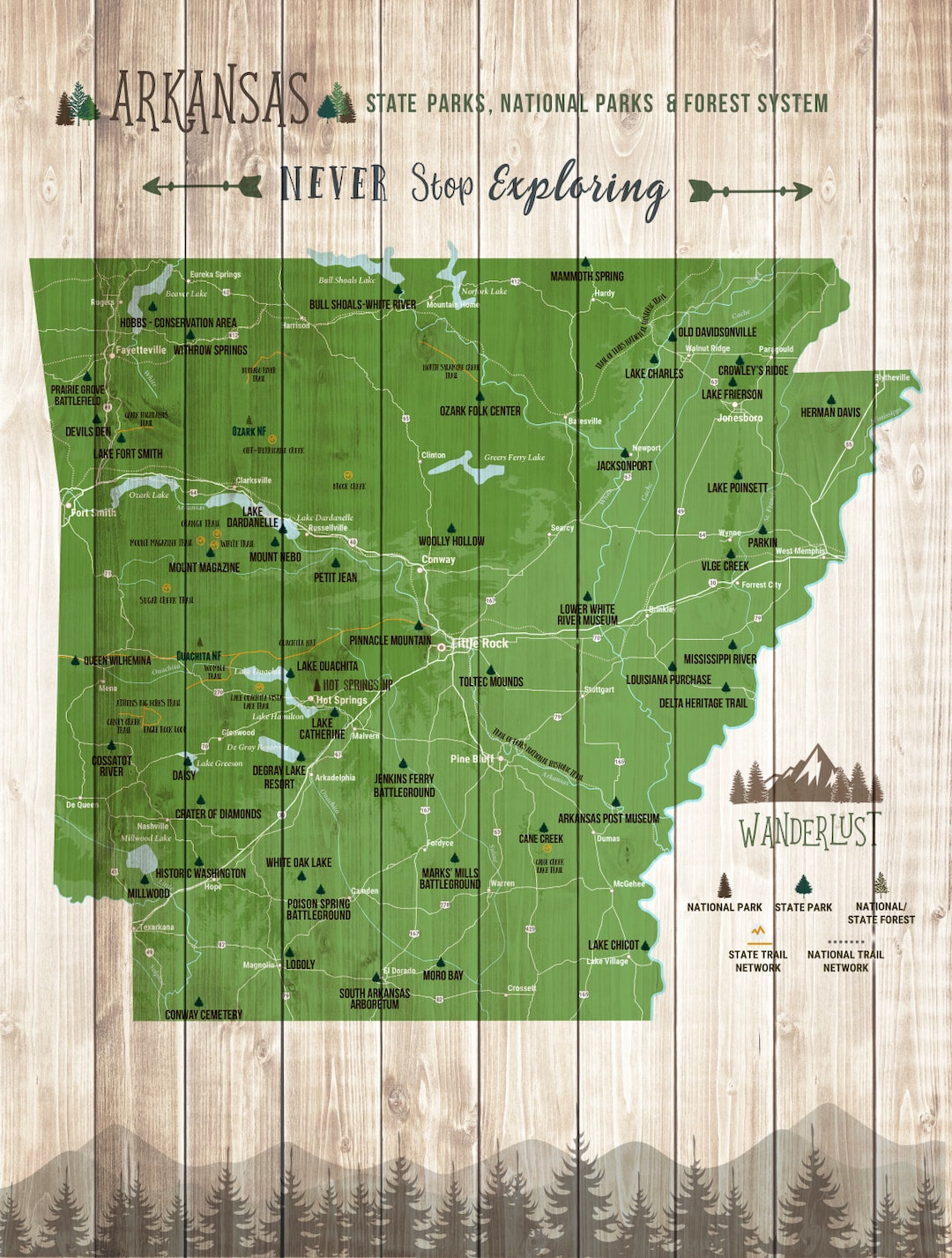 Arkansas State Park Map, Arkansas State, State Parks Checklist ...