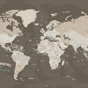 Large Map Poster, Worldmap Details, 24x36 Inches, Custom Sizes and ...