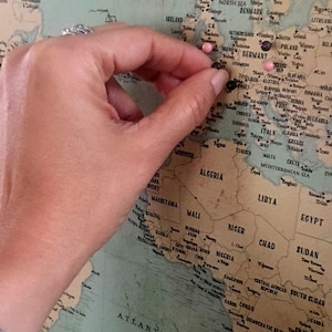 World Map With Countries, World Map Canvas, Push Pin Canvas, Push Pin ...