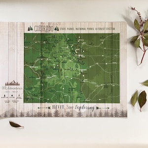Map of Colorado, Colorado Gifts, Push Pin CANVAS Board, Colorado Map ...