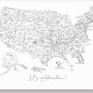 Map of United States, Travel Map, Personalized Push Pin Map, Map With ...