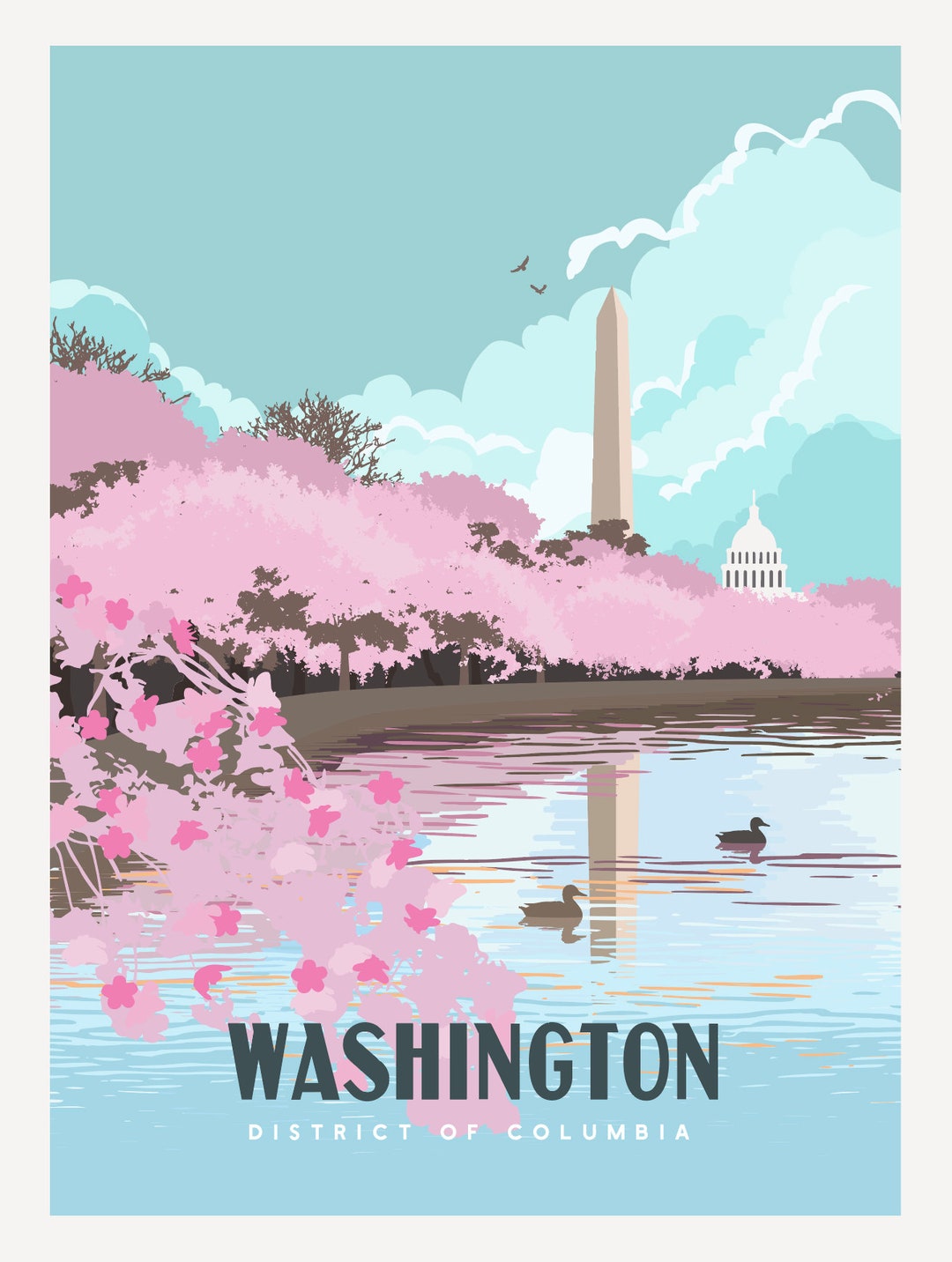 Washington DC Skyline Wall Art, Washington Print, City Wall Prints ...