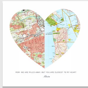 Custom Map Gift Long Distance Relationship Gifts Long - Etsy