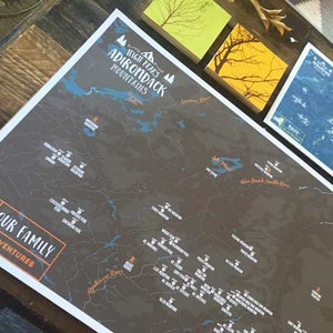 Gift for Son, Adirondack Mountains , 46 Peaks Map, Poster, Paper ...