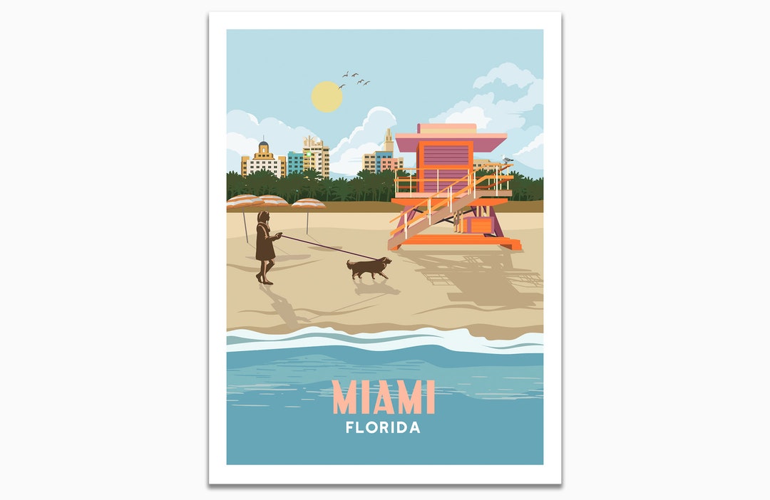 Miami Wall Art, Miami Print, City Wall Prints, City Art Prints, New ...
