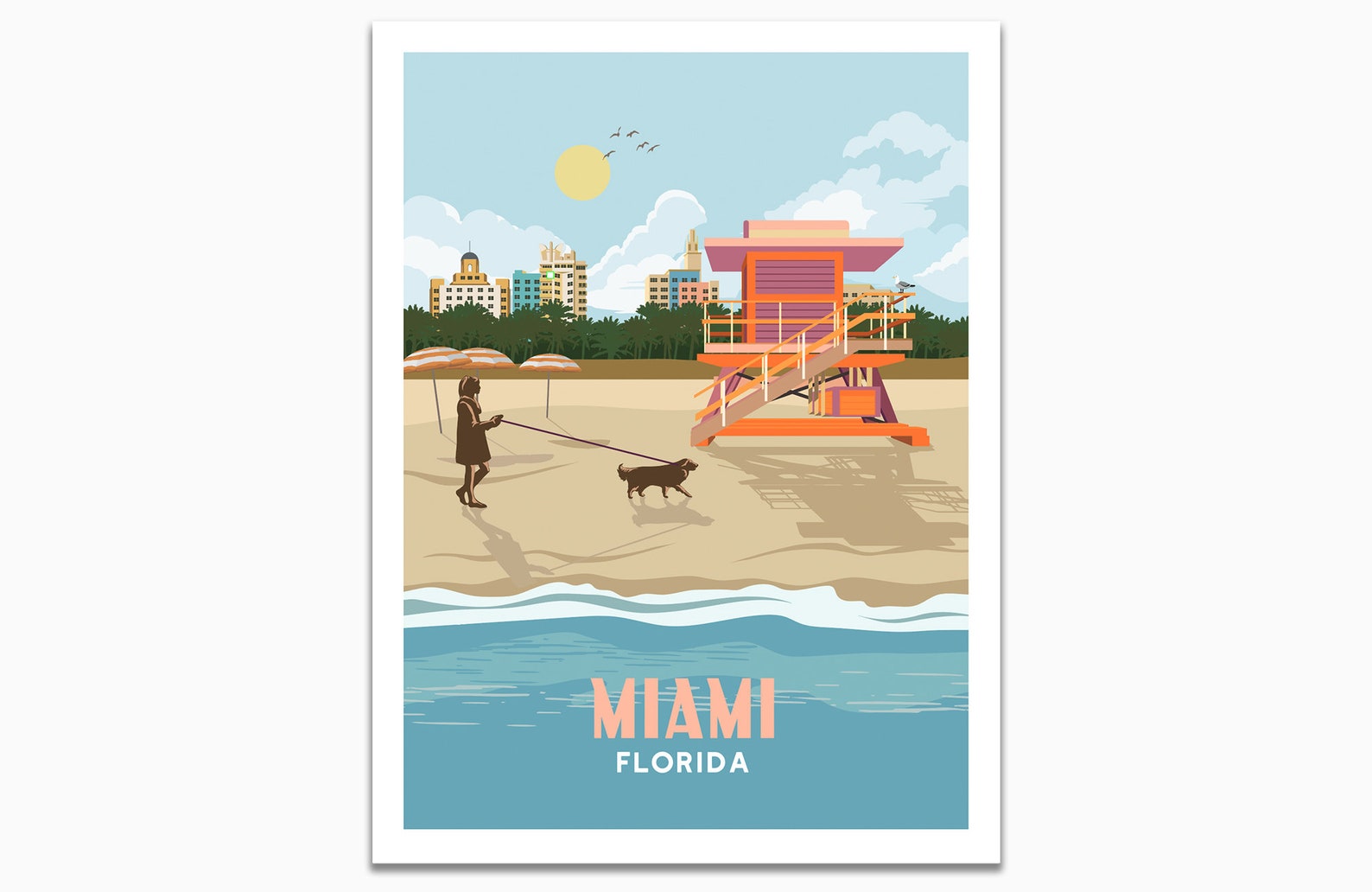 Miami Wall Art Miami Print City Wall Prints City Art - Etsy