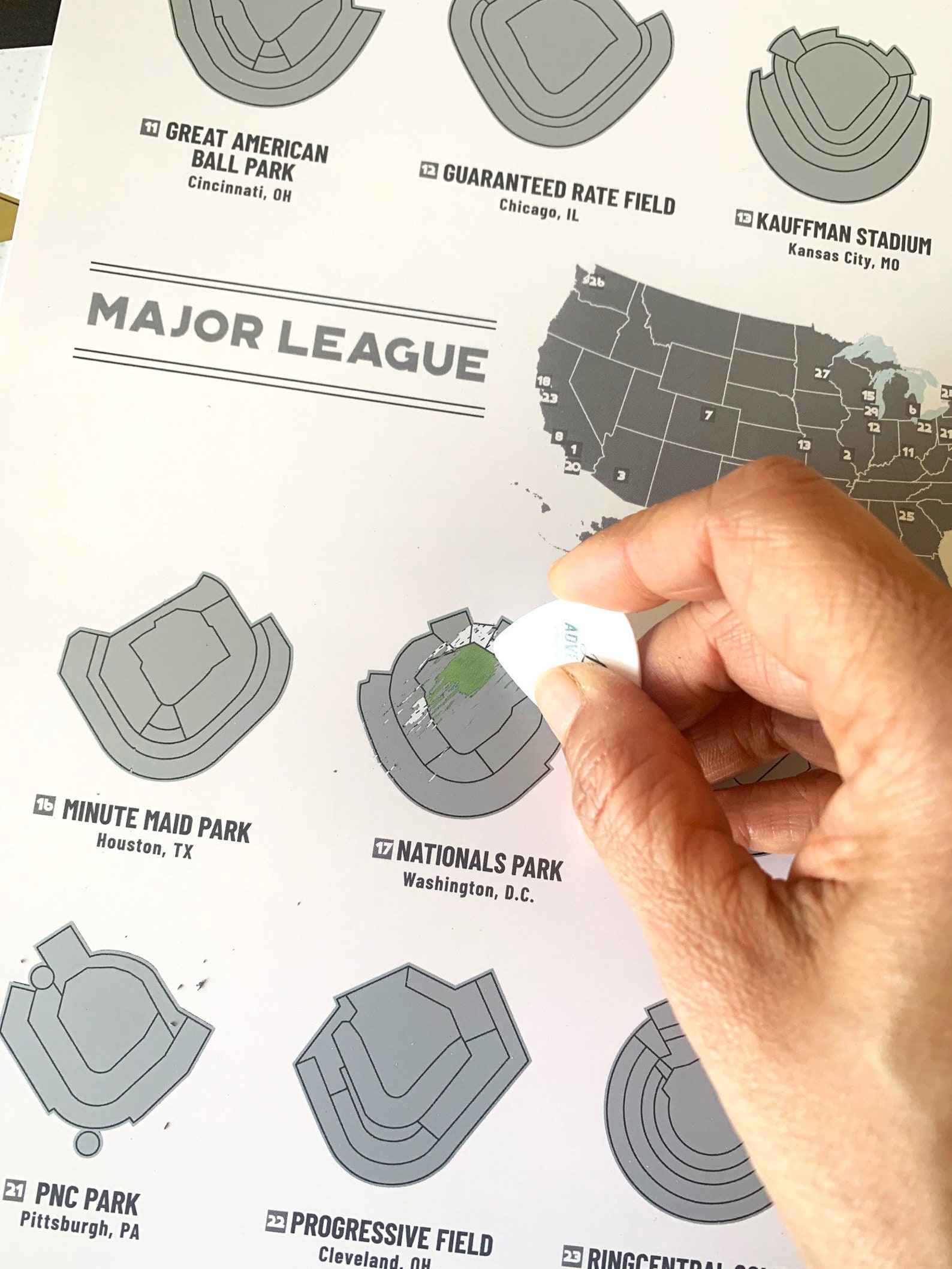 Baseball Stadium Map Baseball Gifts Scratch off Map - Etsy