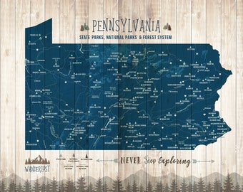 Pennsylvania State Parks Map Pennsylvania State Parks - Etsy