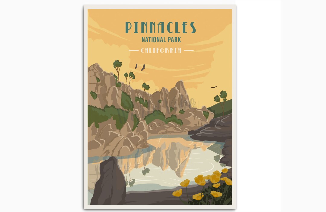 Pinnacles National Park Poster, California, National Park Poster ...