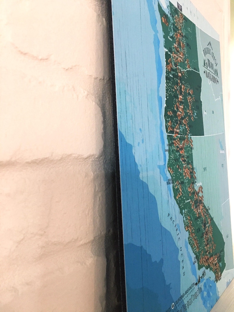 Pacific Crest Thru Hike PCT Map Poster Pacific Crest Trail - Etsy