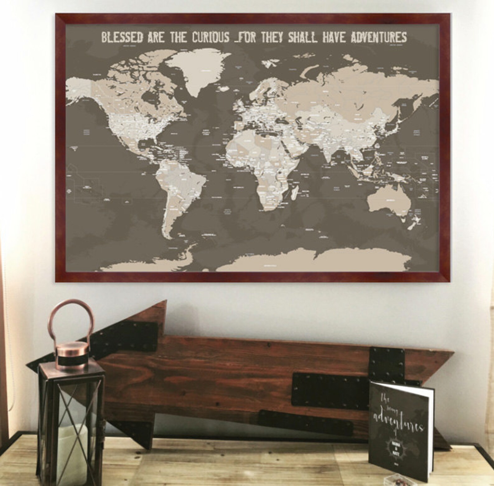 World Map Push Pin World Map World Posters Vintage Map - Etsy