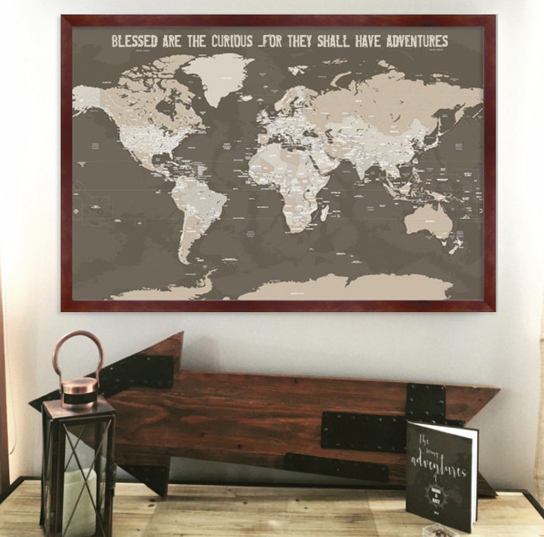 World Map Push Pin World Map World Posters Vintage Map - Etsy