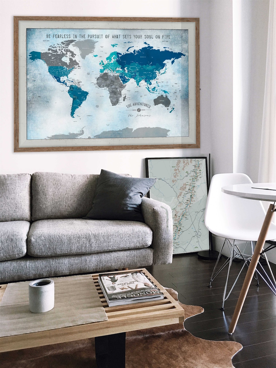 World Map Wall Art Framed World Map World Map Poster - Etsy