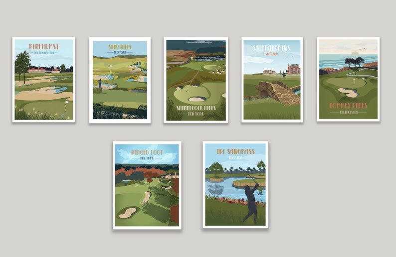 Vintage Golf Course Poster Set: Mix & Match Wall Art (unframed) - Etsy