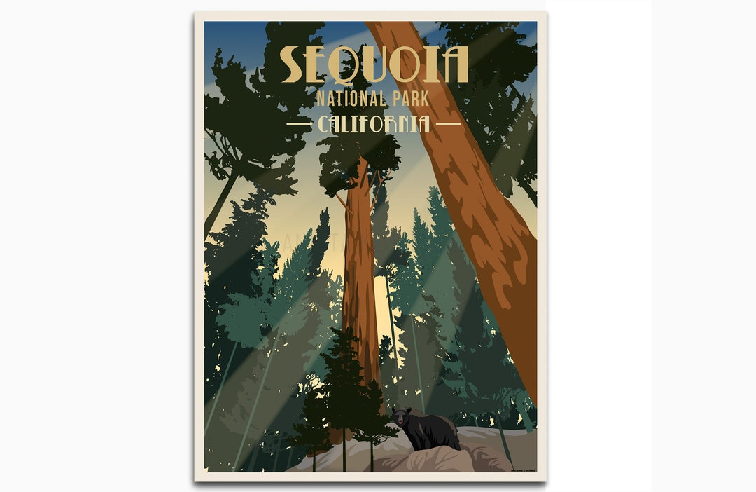 Sequoia National Park Poster, National Park Poster, National Park Art ...