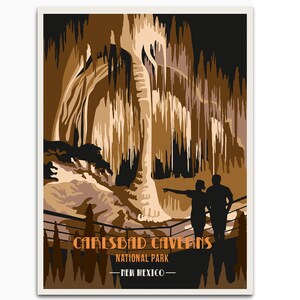 Carlsbad Caverns National Park, National Park Poster, National Park Art ...