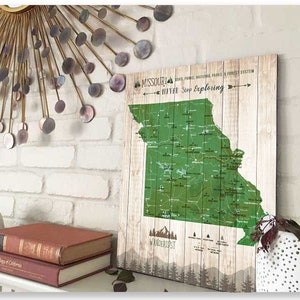 Missouri Decor, Missouri Map Gifts, State Art, State Parks of Missouri ...