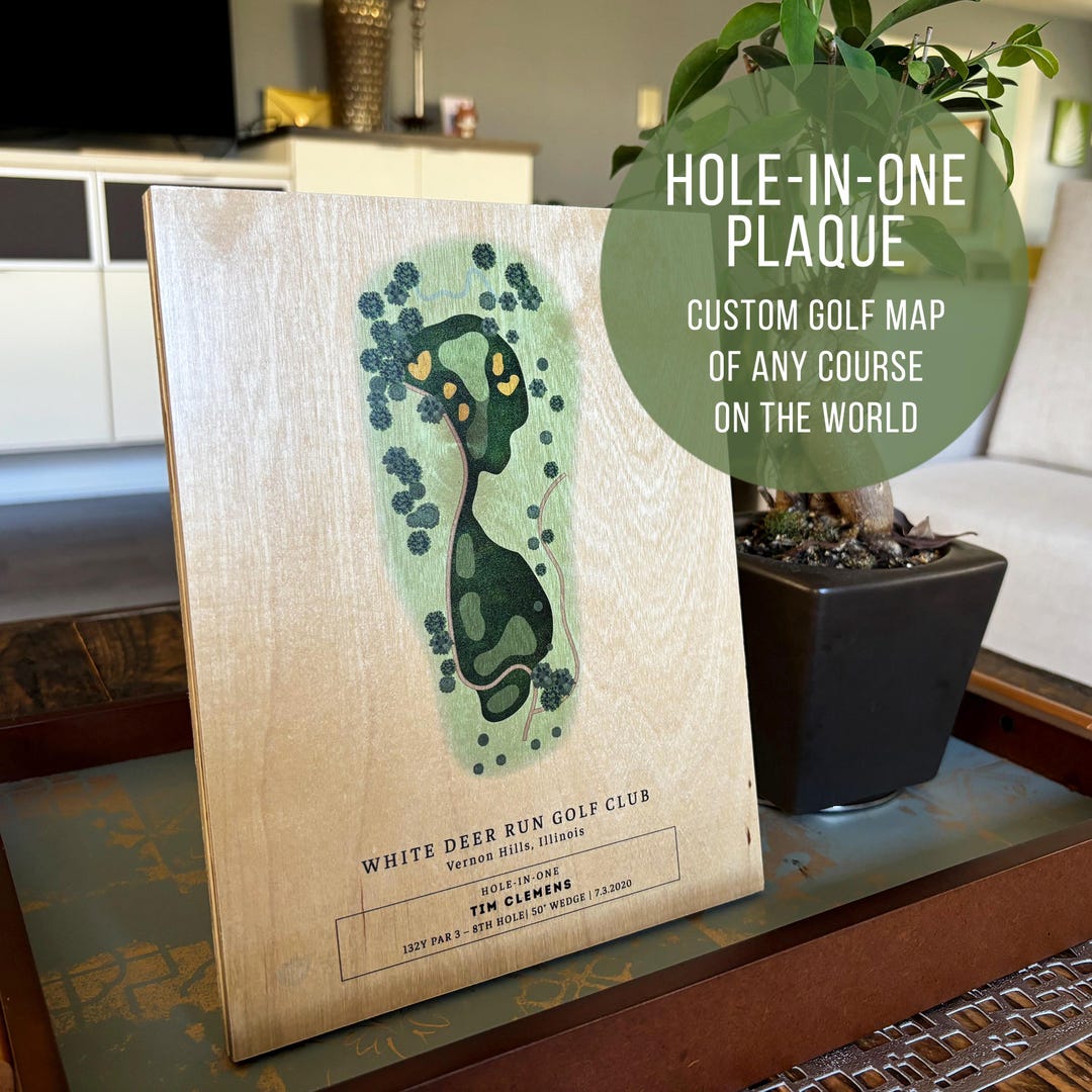 Personalized Golf Course Map: Hole-in-one Wood Print - Etsy