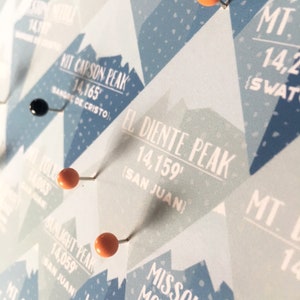 Colorado, Colorado Decor, Rocky Mountain, Push Pin Map, Colorado 14ers ...