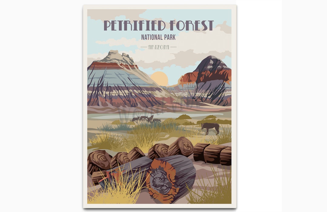 Petrified Forest National Park, National Park Poster, National Park Art ...