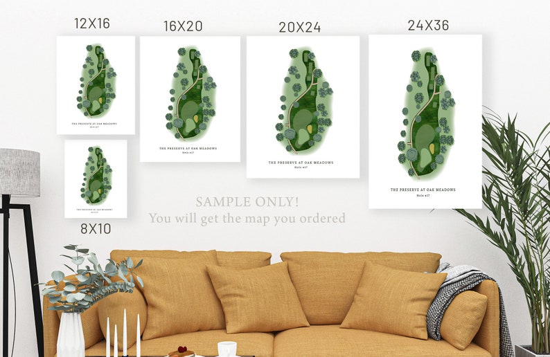 Custom Golf Course Map Art: Personalized Canvas Print - Etsy