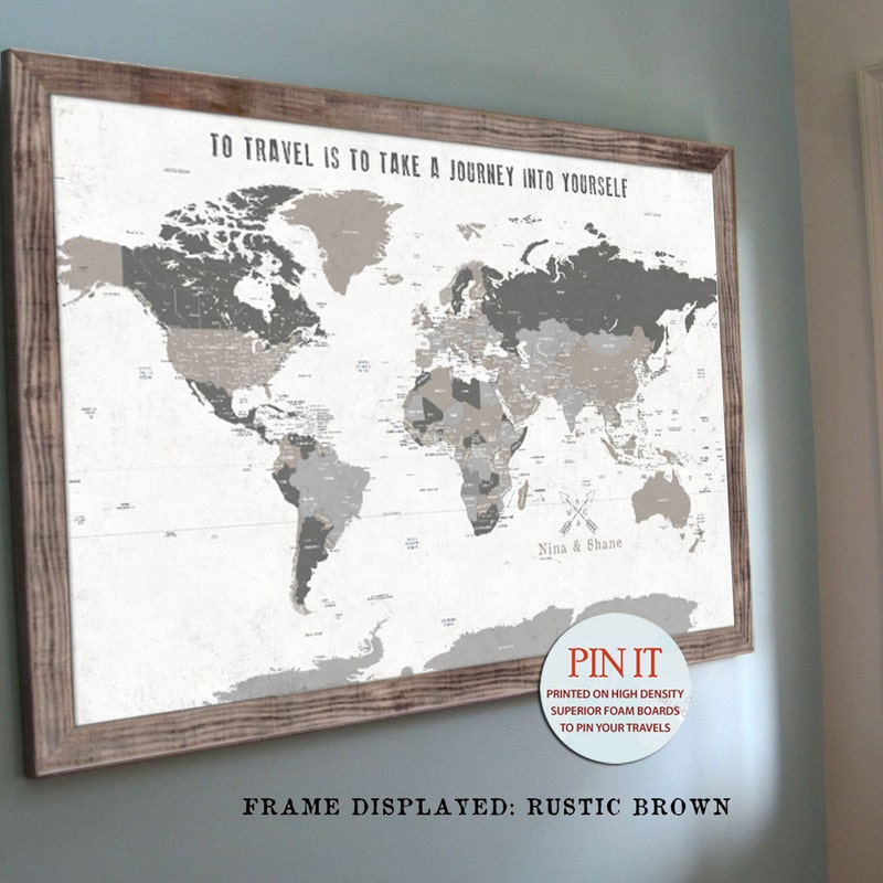 Rustic World Map - Etsy