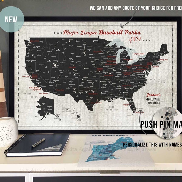 Baseball Park Map - Etsy
