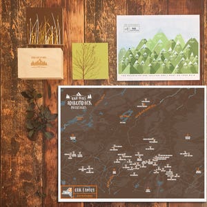 Adirondack Mountains, 46 High Peaks, Push Pin CANVAS, Gift for Hiker ...