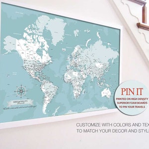 Gift for Dad Map Gift for Parent Map With Compass World - Etsy