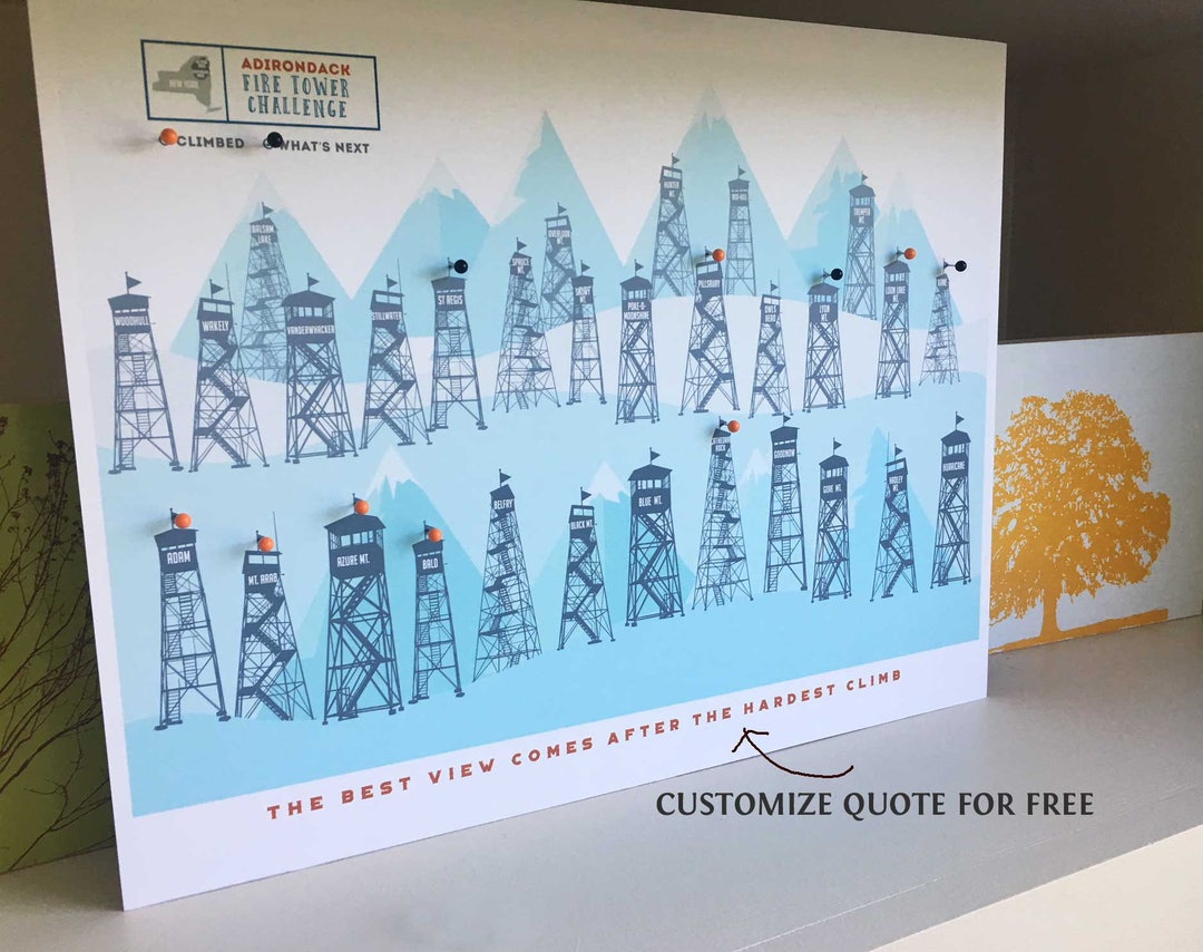 Fire Tower Challenge, ADK Fire Towers, Adirondack Decor, Catskill Fire ...