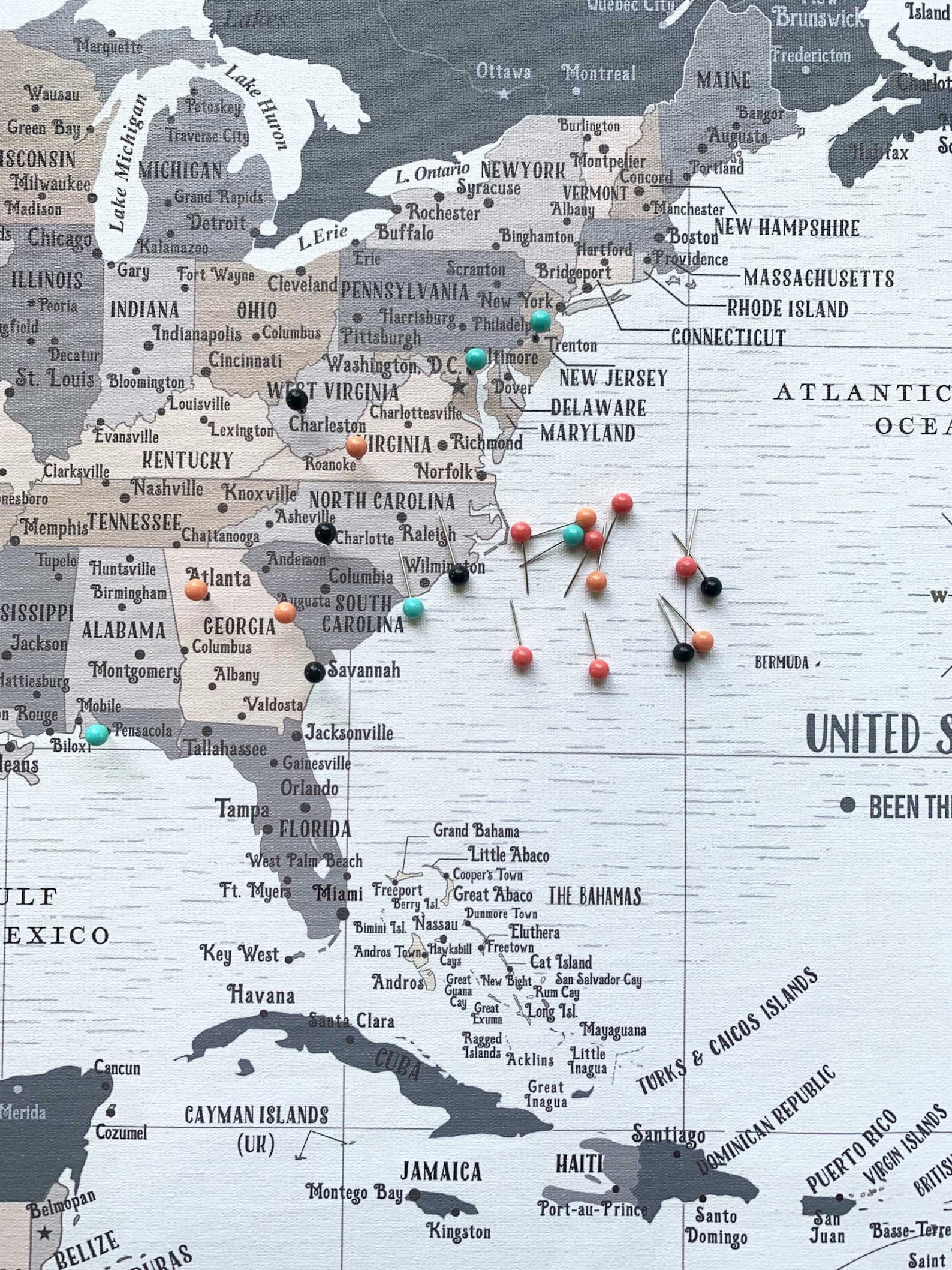 Map of United States US Travel Map Push Pin Travel Map - Etsy