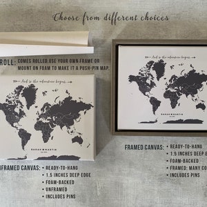 Push Pin Map, Custom Map Gift, Travel Memories Gift, Custom Wedding Map ...