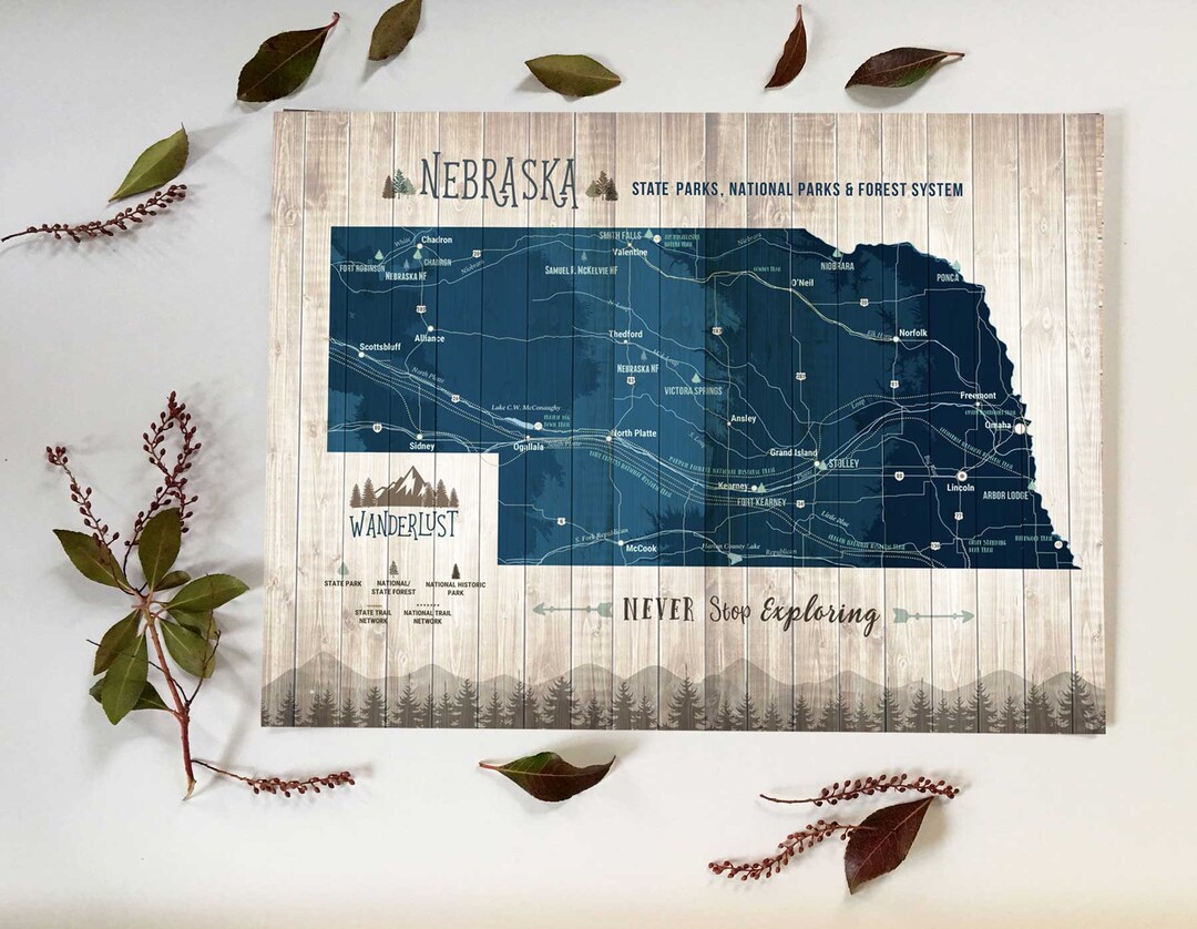 Nebraska State Print, State Wall Art, Nebraska Wall Art, State Parks of ...