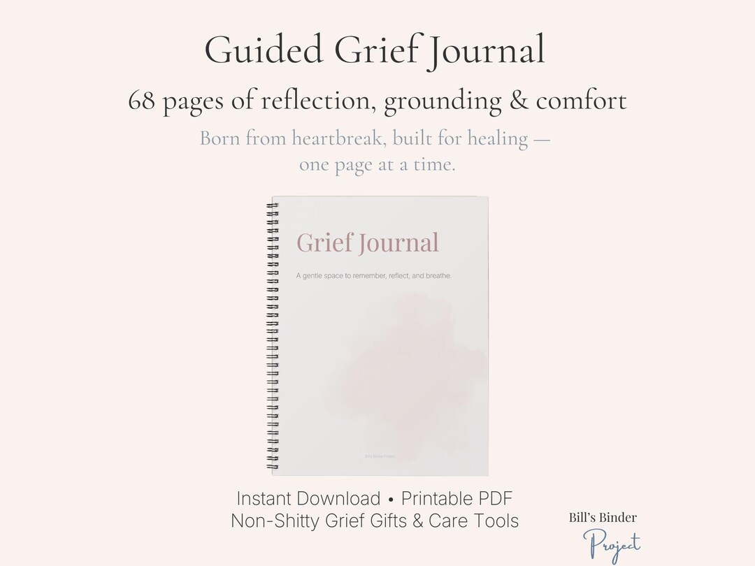 Guided Grief Journal Printable PDF | Gentle Memory & Healing Workbook ...