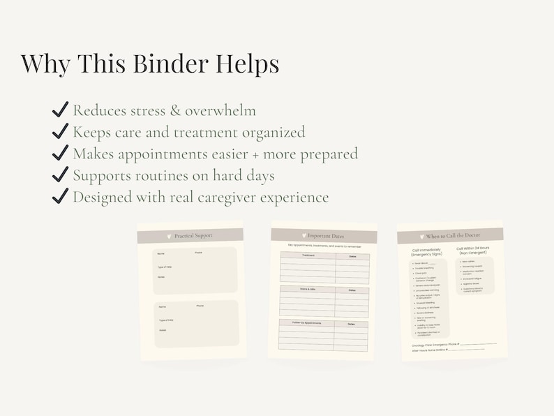 Cancer Care Binder + Planner – Printable + Editable Template for ...