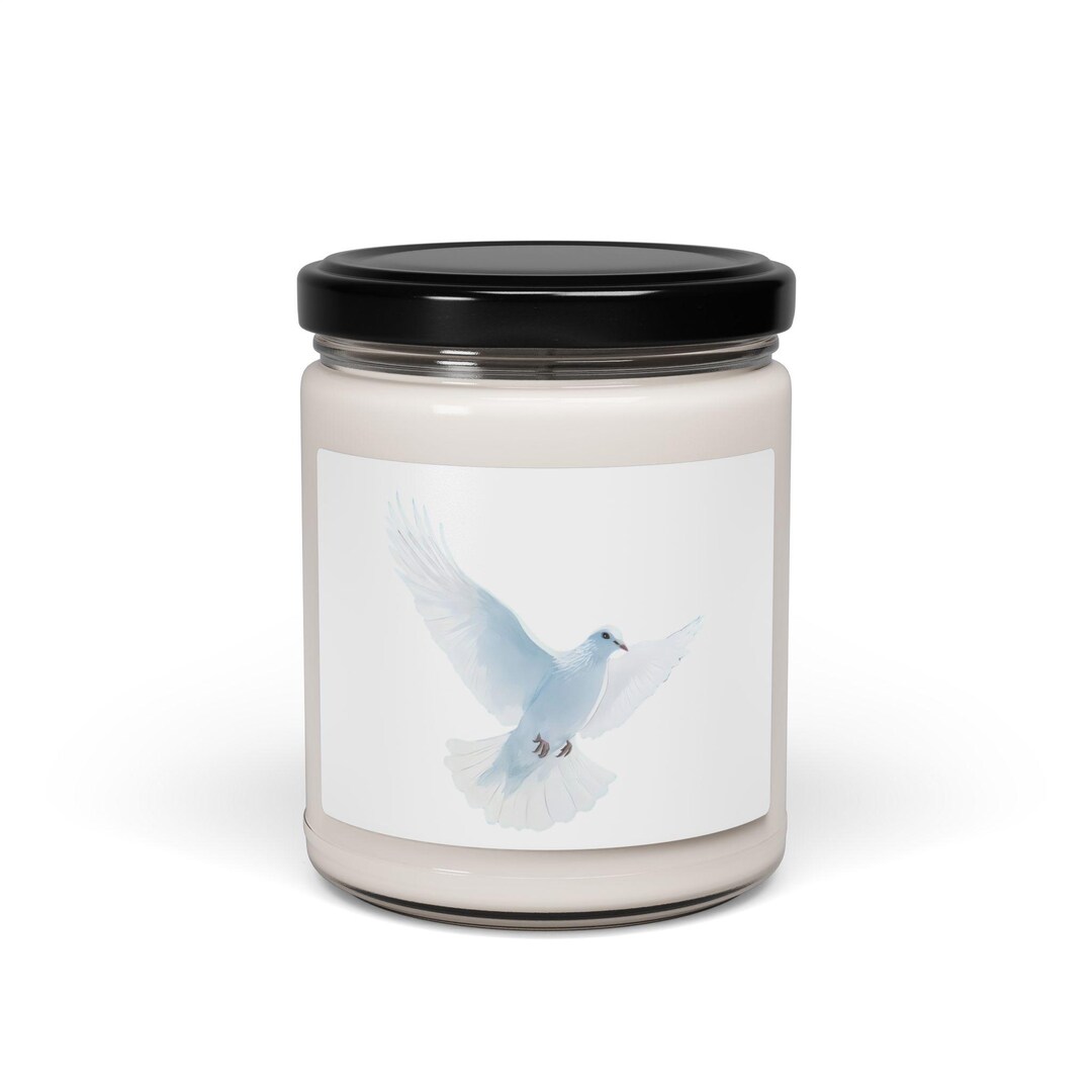 White Dove Illustration Candle | Soy Candle, 9oz Jar - Etsy