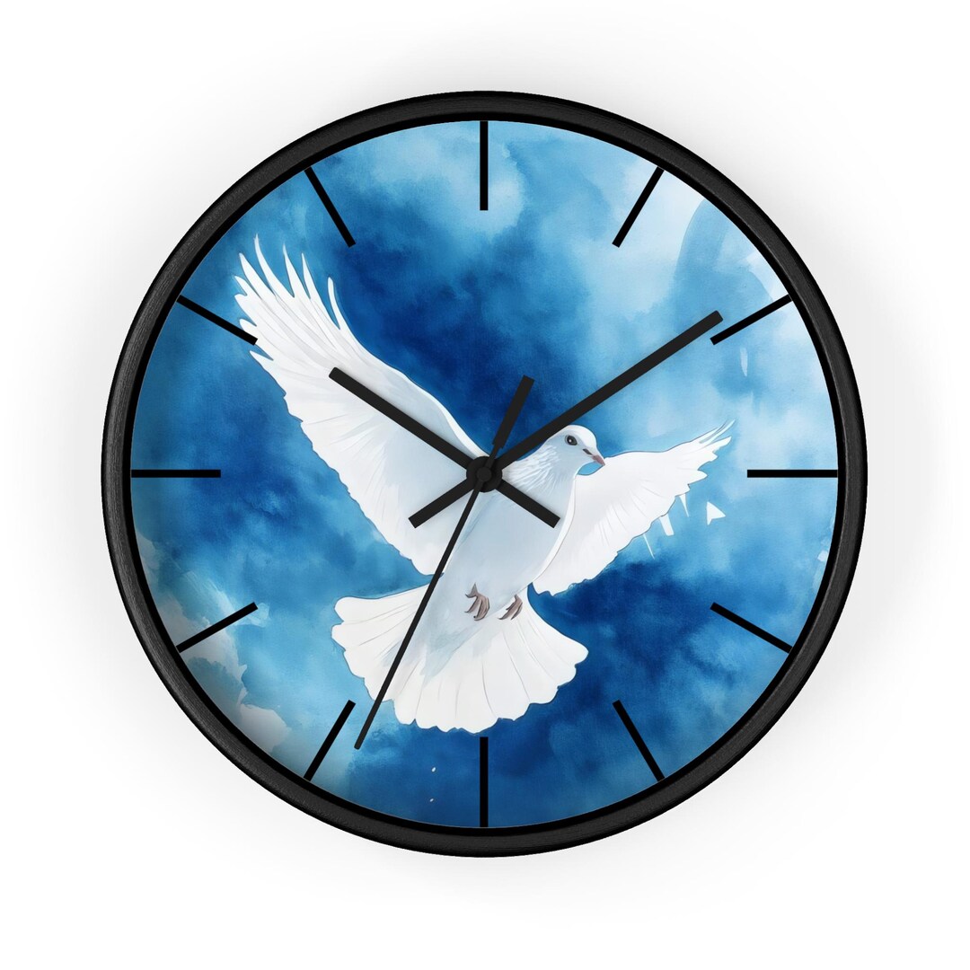 Holy Spirit White Dove Clock - Christian Peace Symbol Art - Religious ...