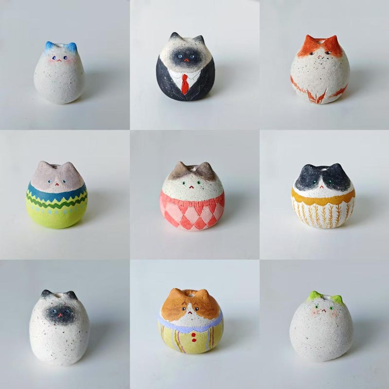 Clay Vase Cat - Etsy UK